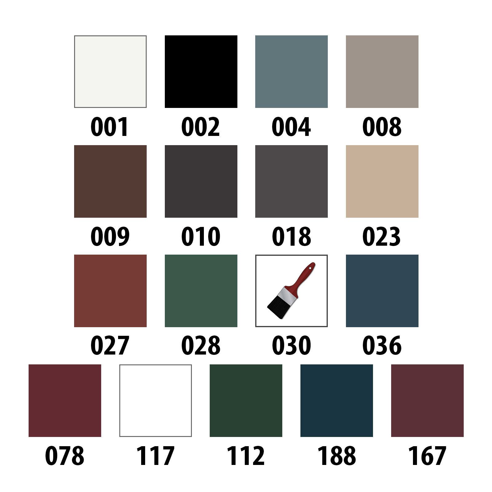 Mid America Vinyl Shutter Color Samples